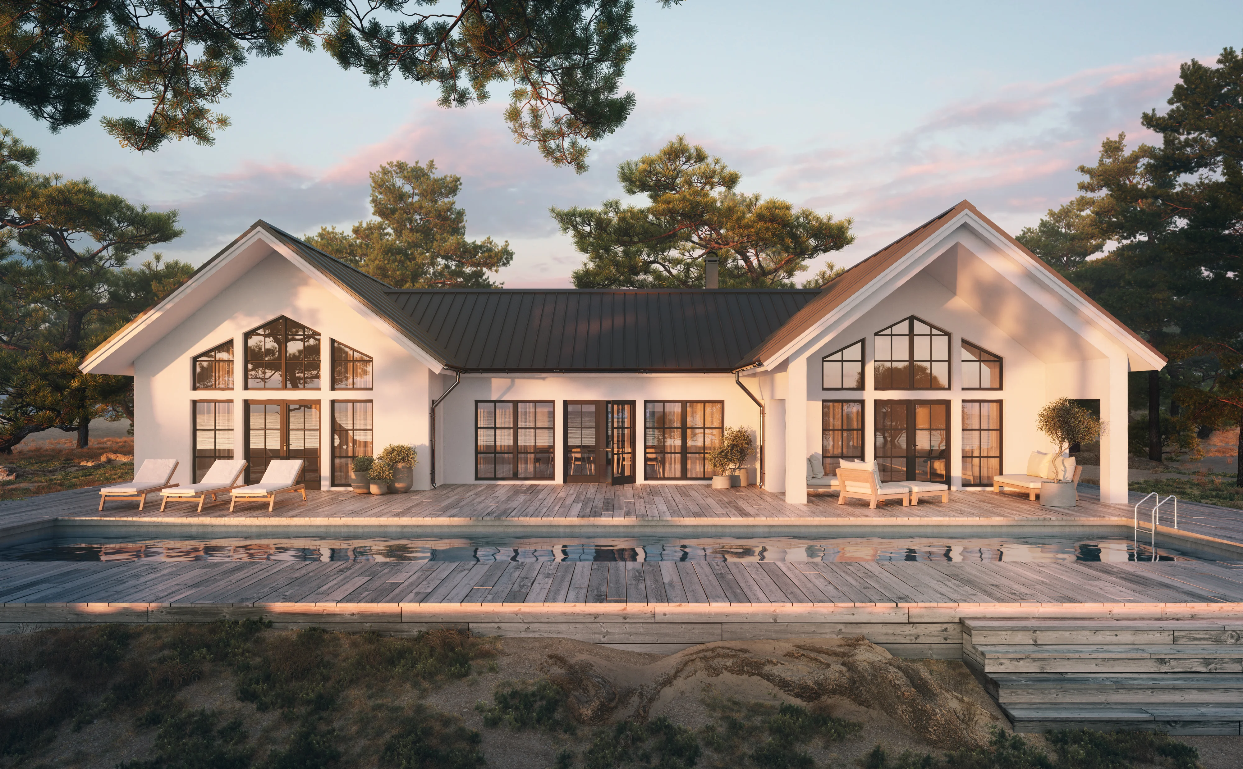 Stenhus: Villa Falsterbo - Stora fönsterpartier med ett fantastiskt ...